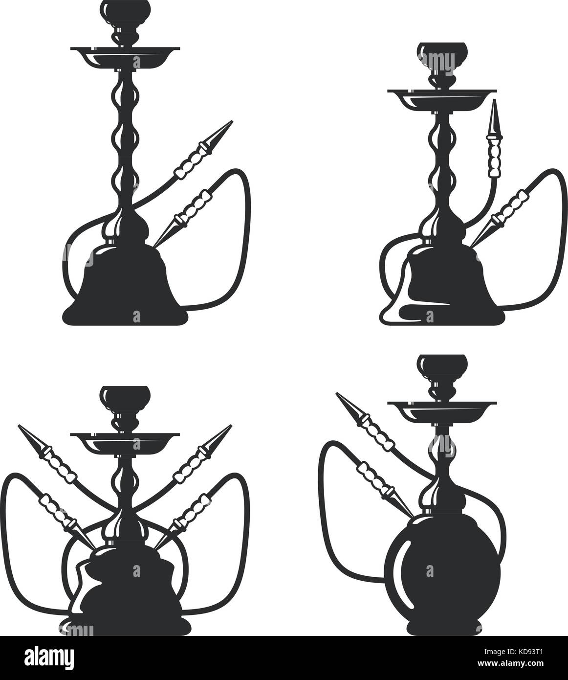 Set hookah shisha smoke Cut Out Stock Images & Pictures - Alamy