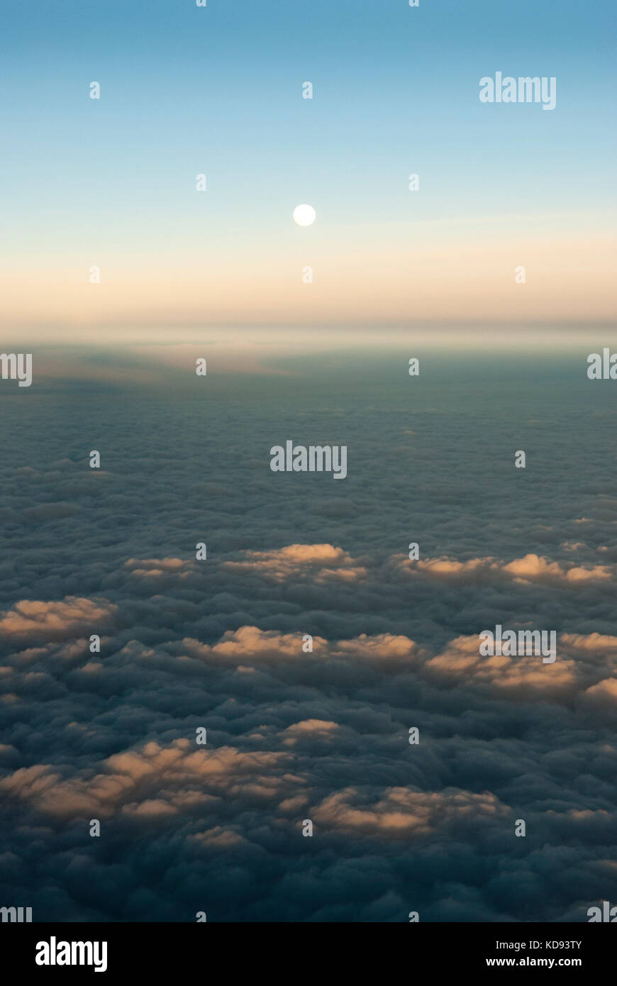 Aerial view of the moon and clouds from an airplane Stock Photo - Alamy
