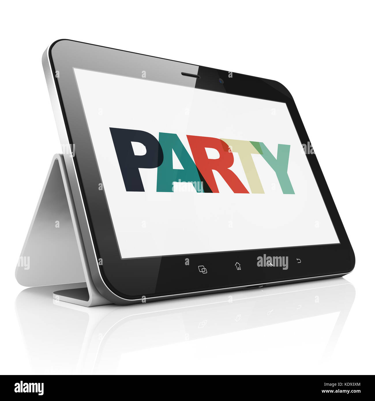 Entertainment, concept: Tablet Computer with Party on display Stock ...