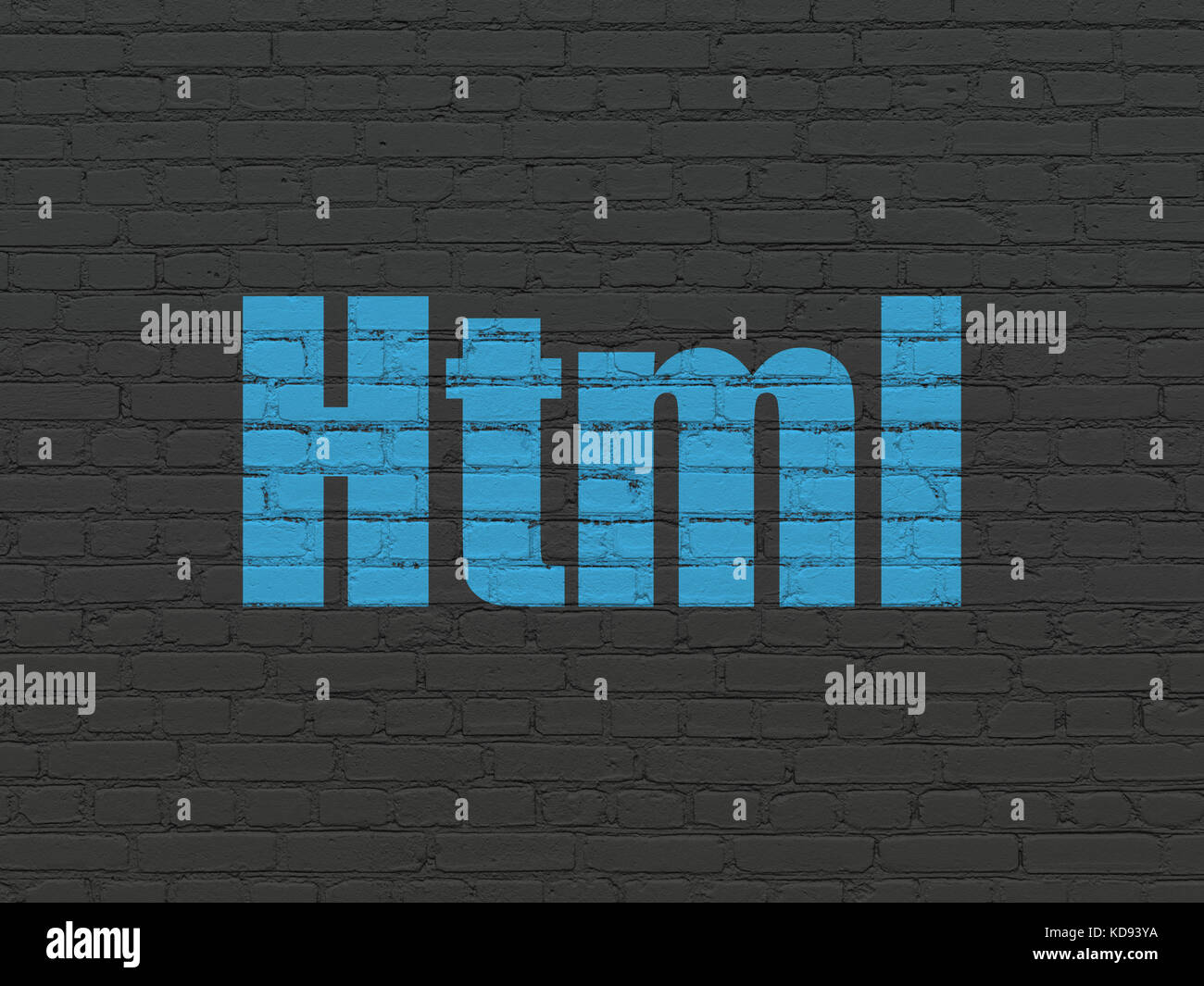 Database concept: Html on wall background Stock Photo - Alamy