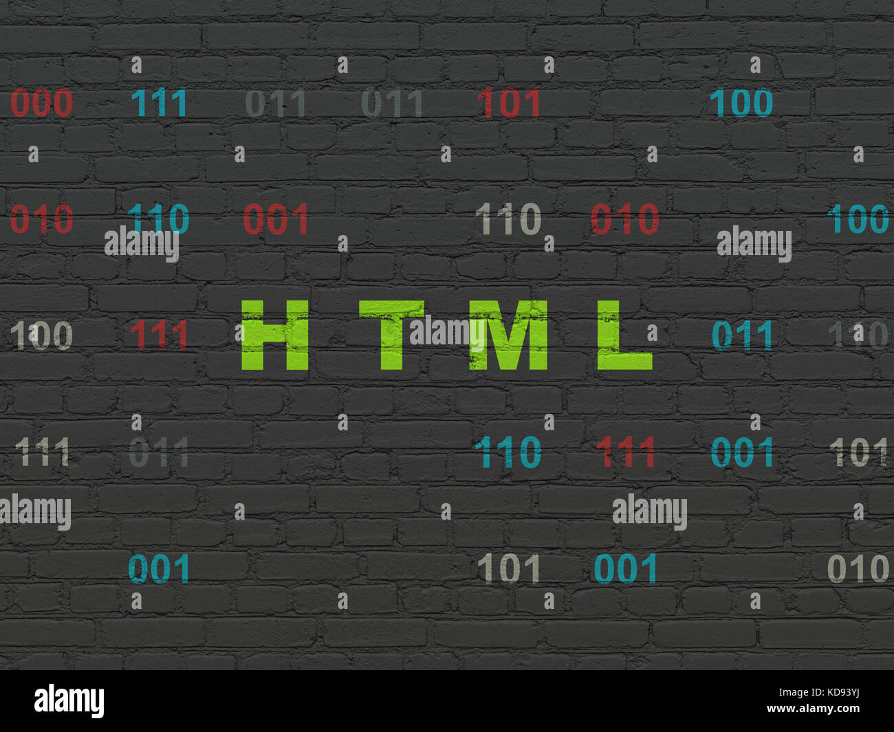 Software concept: Html on wall background Stock Photo - Alamy