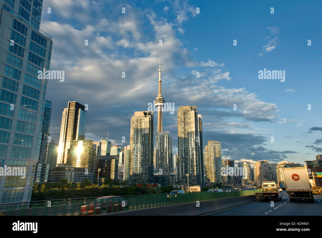 Toronto skyline, view from Gardiner highway Stock Photo - Alamy