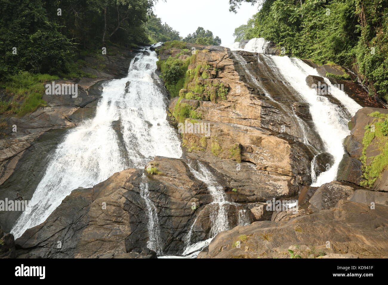 Waterfall on mountain, Waterfall mountain landscape Stock Photo - Alamy