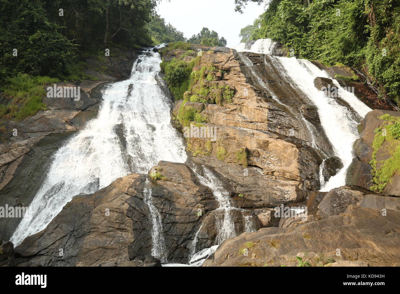 Waterfall on mountain, Waterfall mountain landscape Stock Photo - Alamy