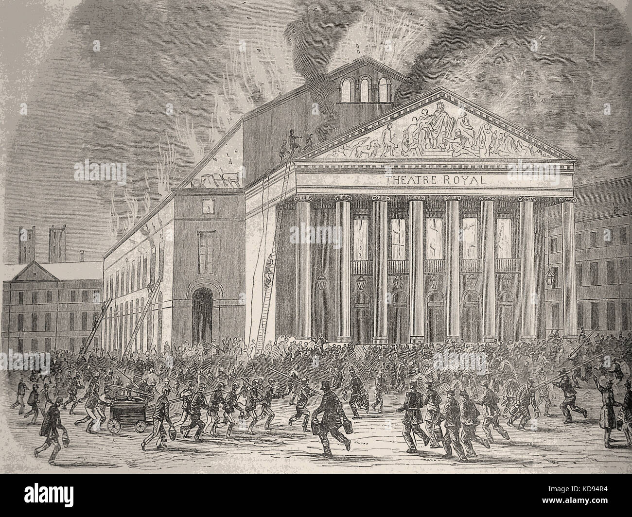 Anonymous Monnaie Theater Fire of 1855 engraving Illustration 1855 ...