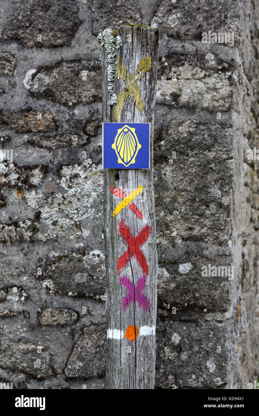 SAINT GOUSSAUD, FRANCE - JUNE 23, 2017: The scallop shell of the Camino ...