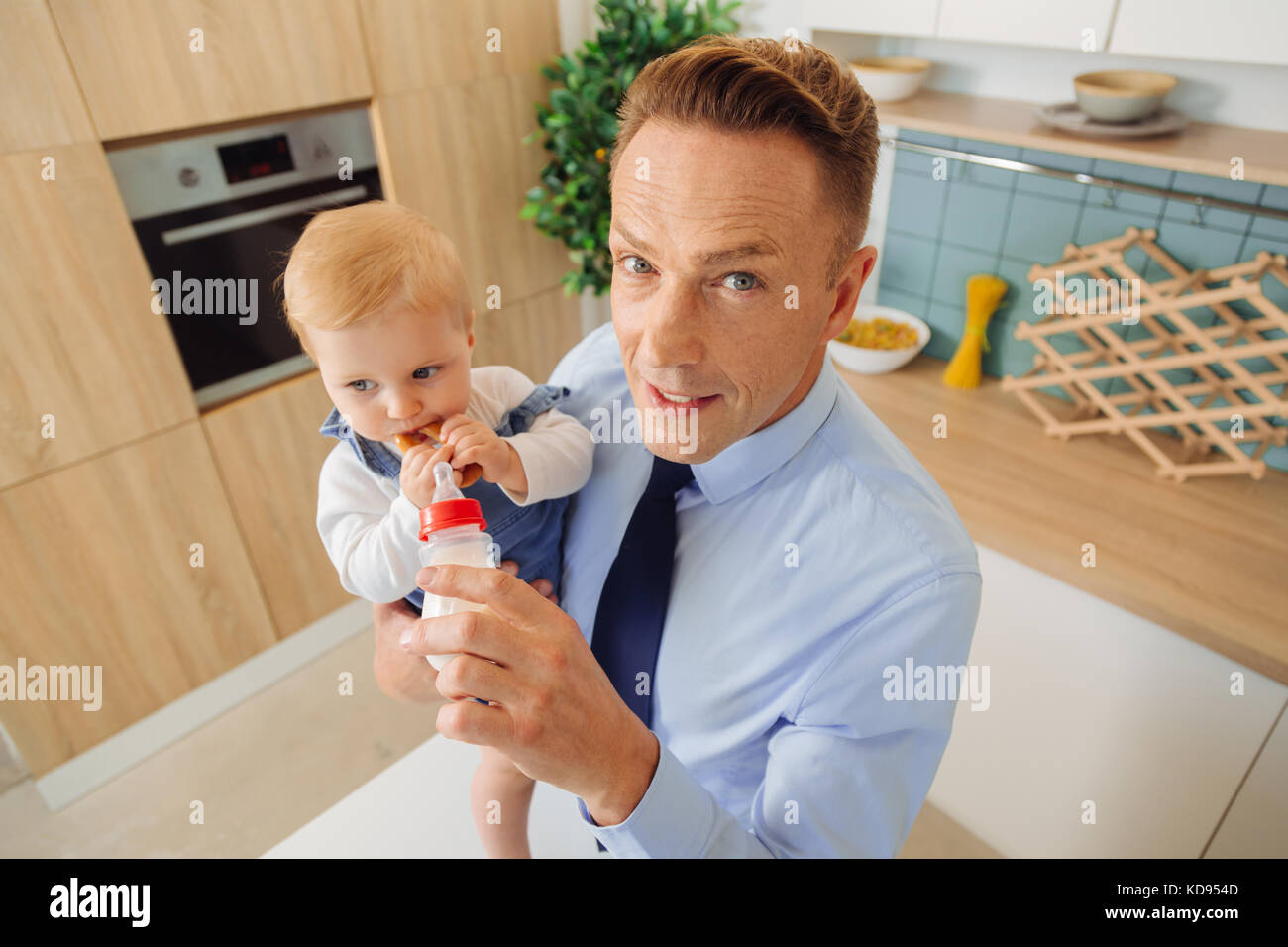 Handsome caring father spending time with his daughter Stock Photo - Alamy