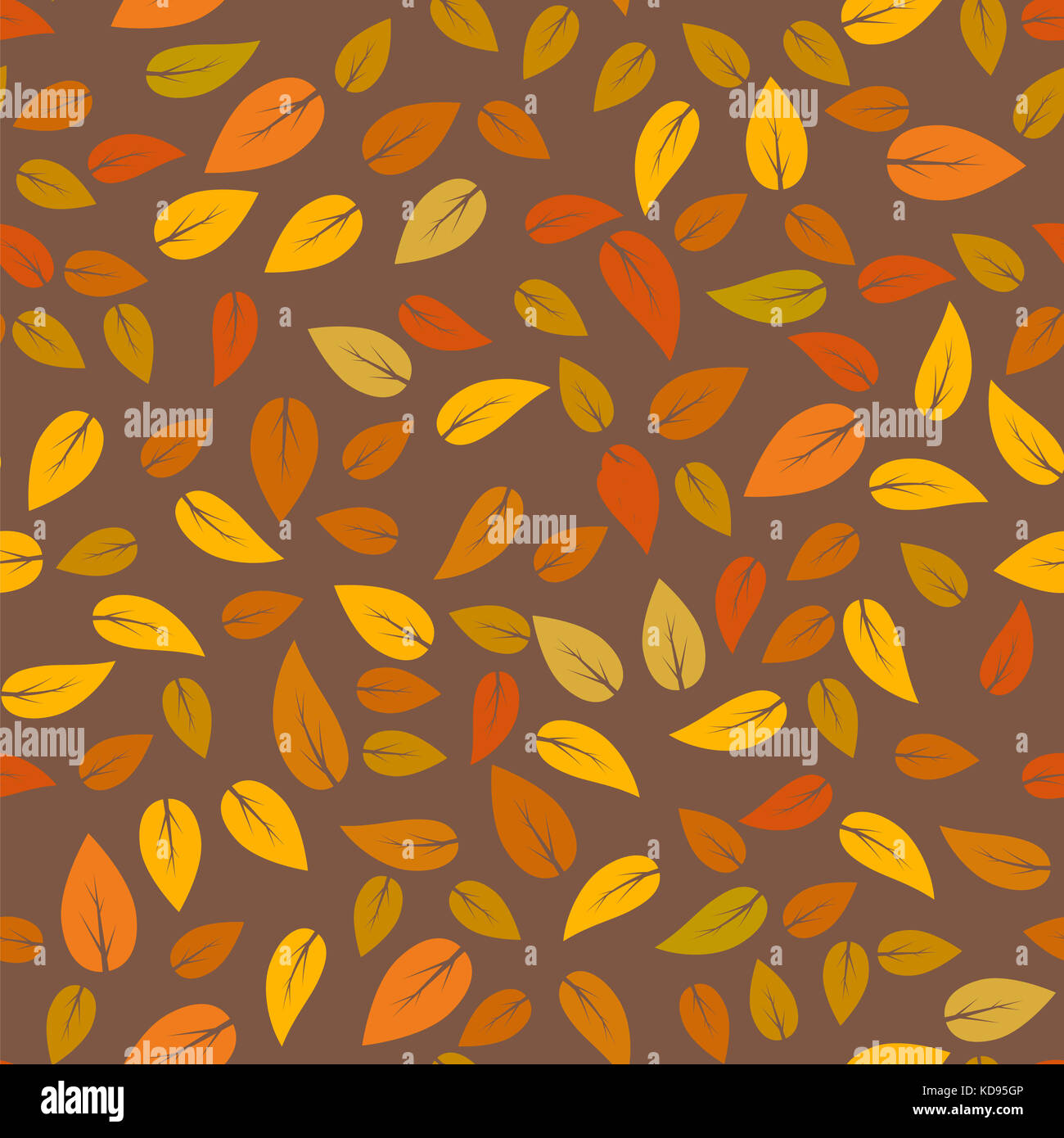Autumn Floral Seamless Different Leaves Pattern Stock Photo - Alamy