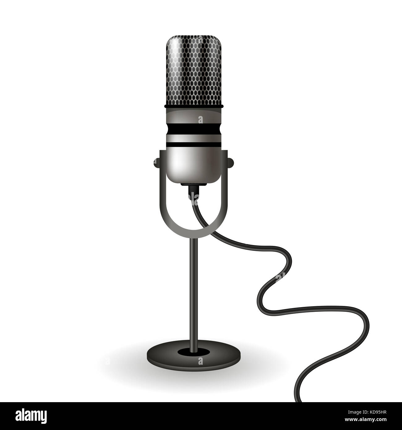 Retro Microphone Icon Stock Photo - Alamy