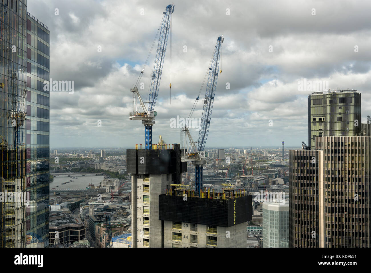 construction of a new office tower block in the city of london, UK ...
