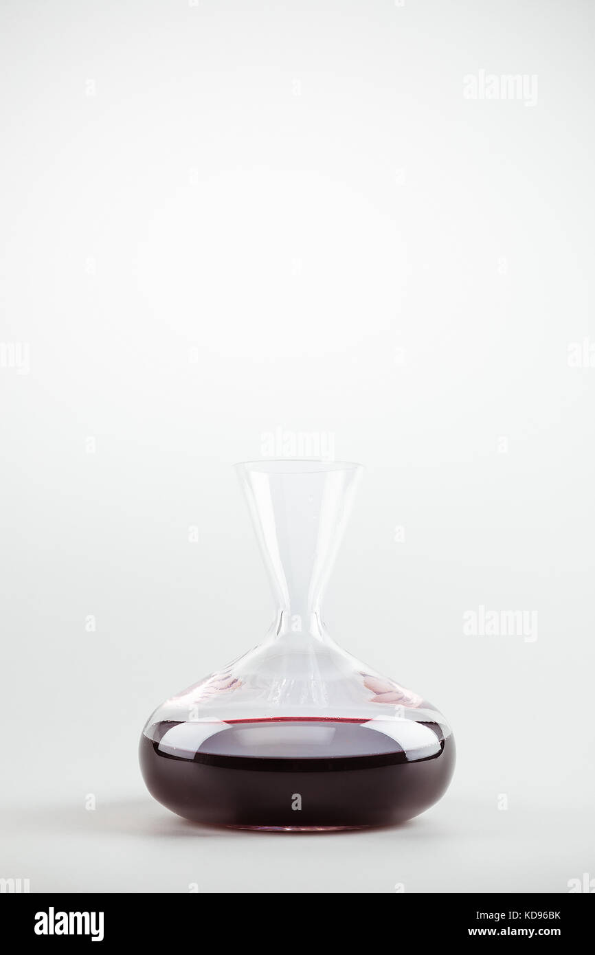 close-up view of gourmet red wine in decanter isolated on white Stock ...