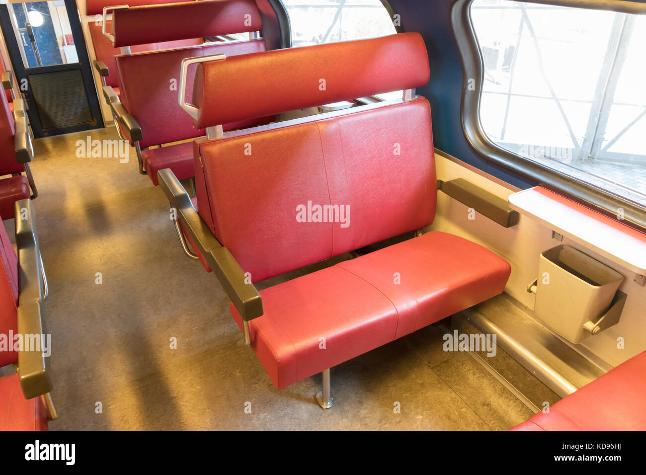 Emtpy interior of an old dutch train - Not in use anymore Stock Photo ...