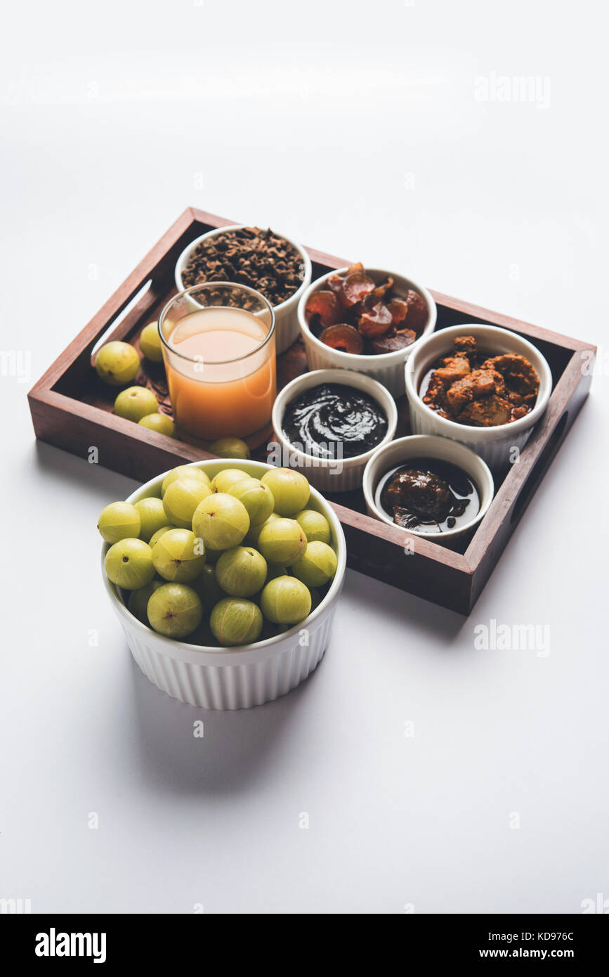 Stock photo of Amla/Avla/Aavla and it's by products like chyawanprash ...