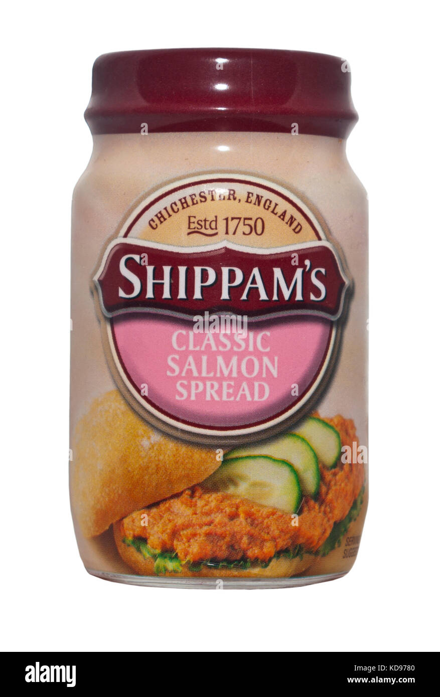 Jar of Shippams Classic Salmon Spread Fish Paste Stock Photo - Alamy