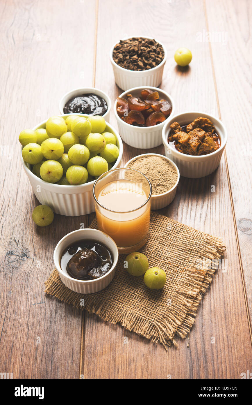 Stock photo of Amla/Avla/Aavla and it's by products like chyawanprash ...