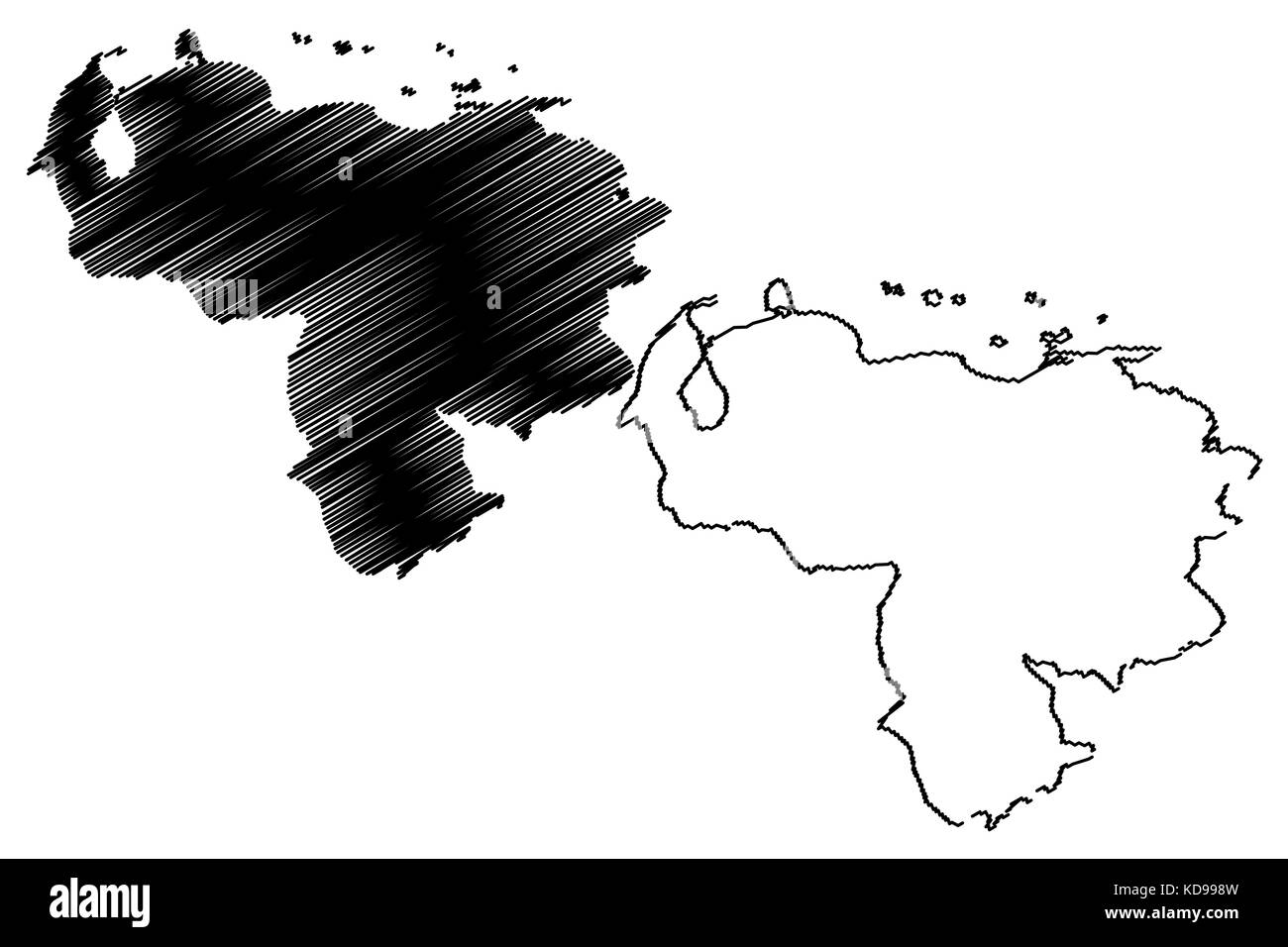 Venezuela map vector illustration, scribble sketch Venezuela Stock ...