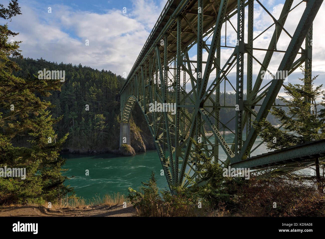 Under the Bridge at Deception Pass State Park in Washington State Stock ...