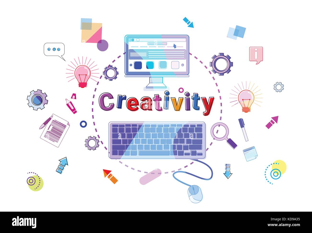 Creativity Concept Business Idea Startup Development Banner Stock ...