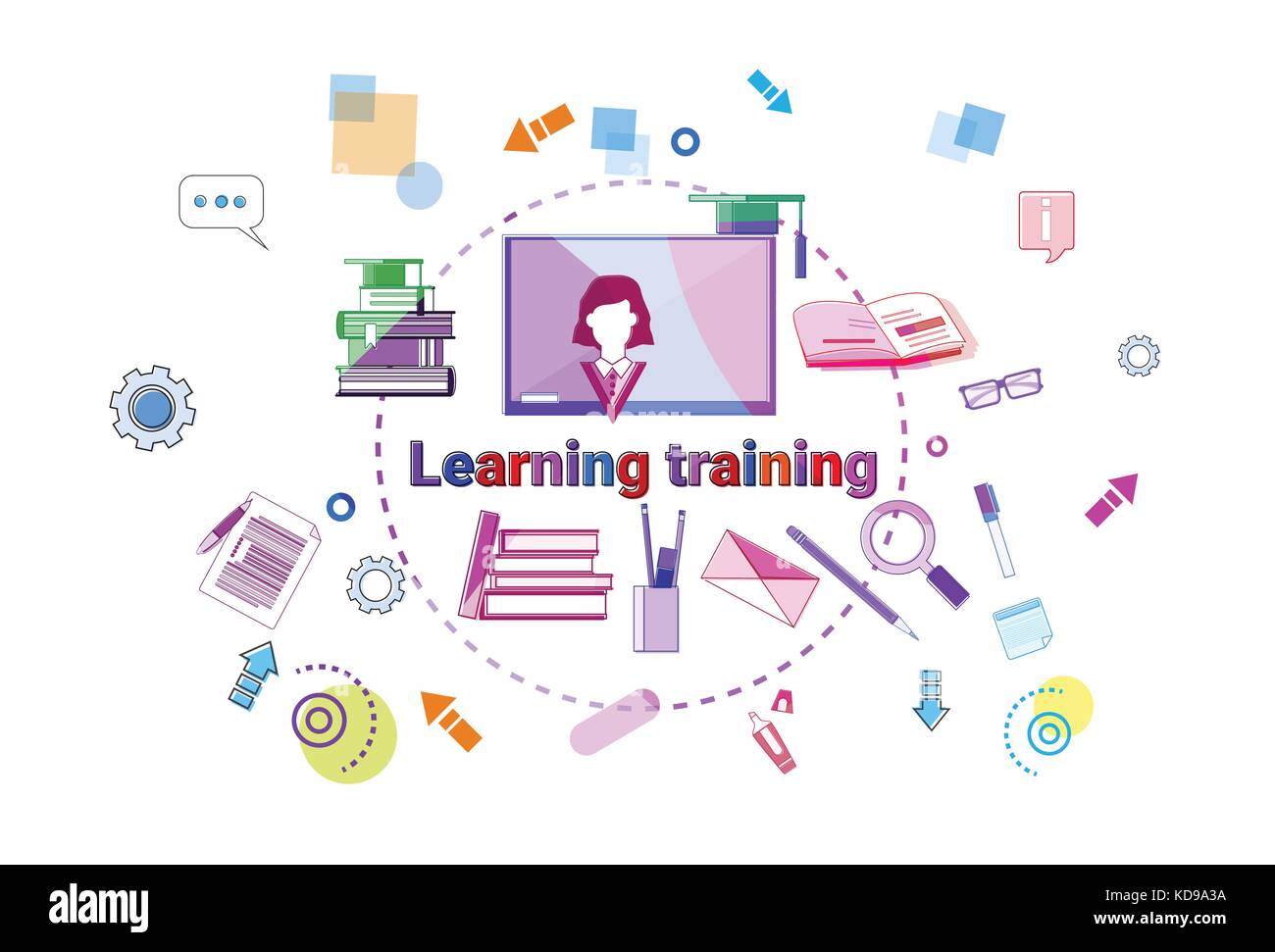 Learning Training Courses Banner Online Education Elearning Concept ...