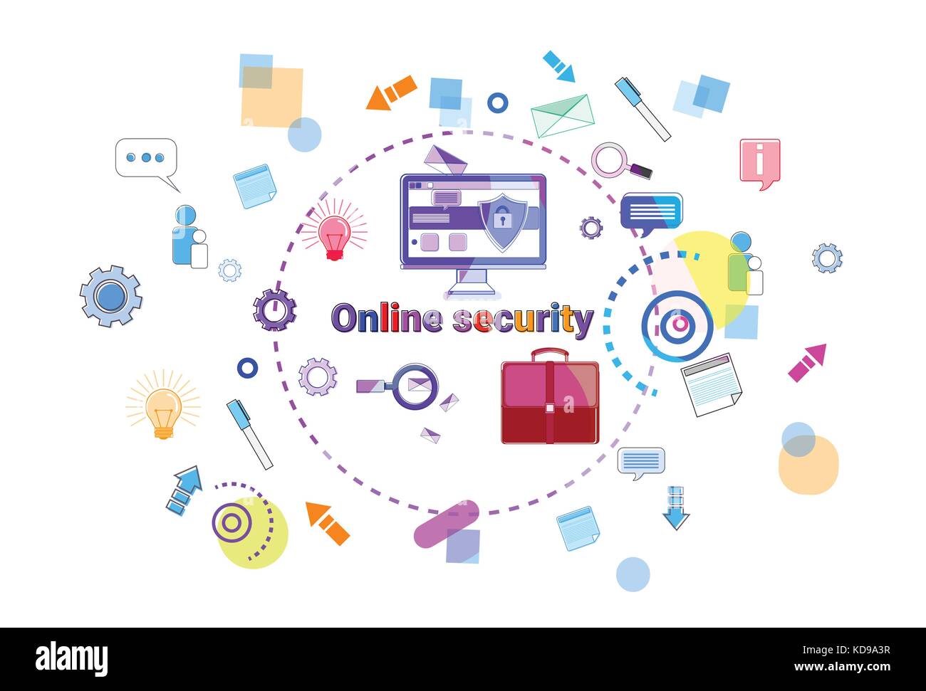 Data Protection Online Secutiry Concept Protection Banner Stock Vector ...