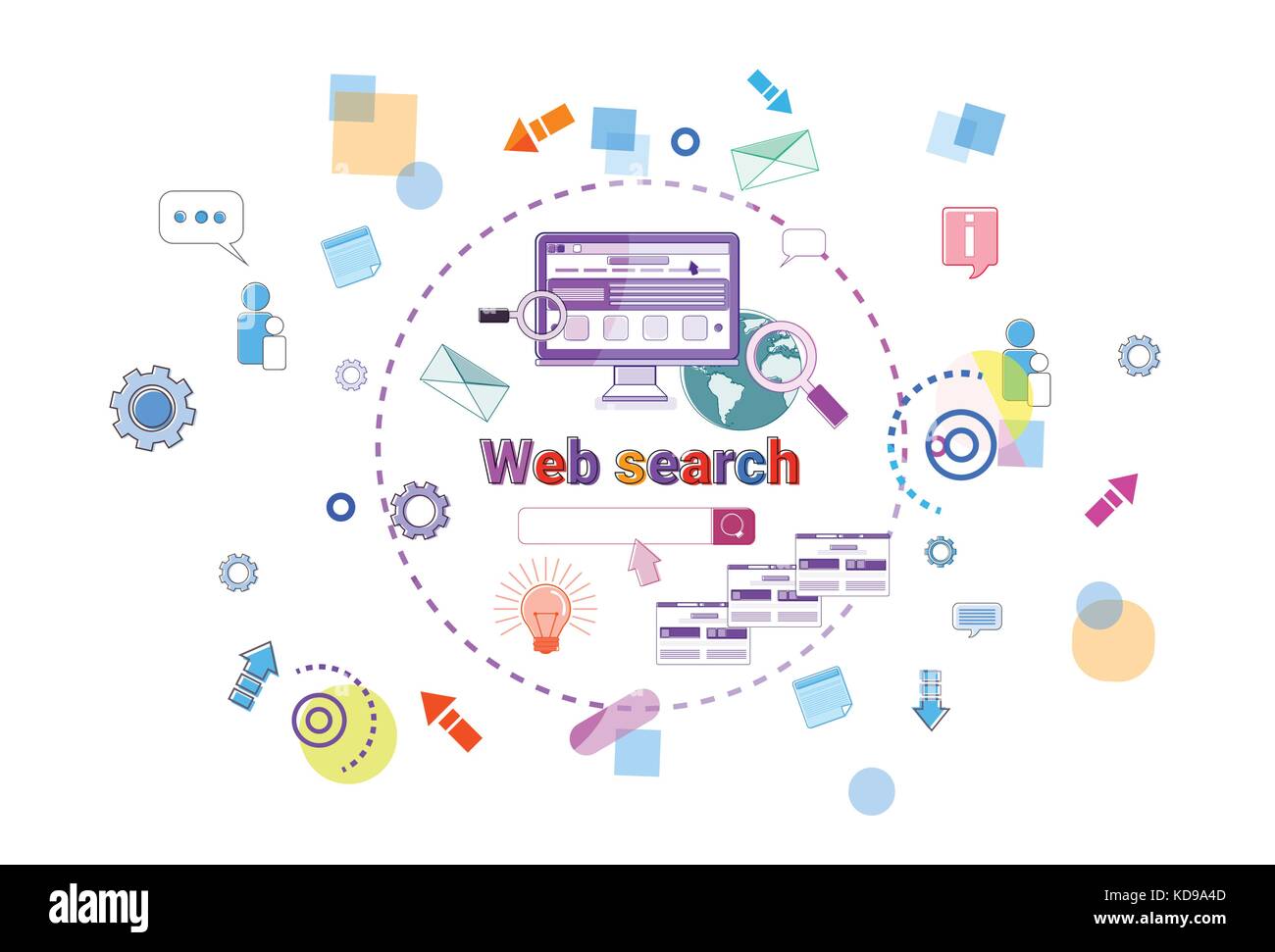 Web Search Banner Data Research Internet Concept Stock Vector Image ...
