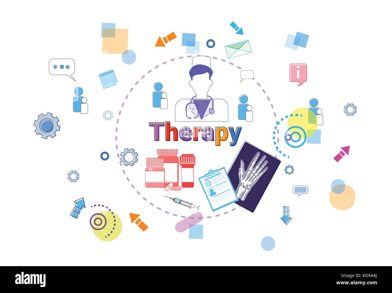 Therapy Healthcare Banner Medical Help, Medicine Treatment Concept ...