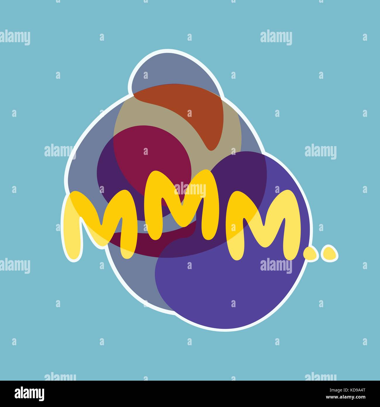 Mmm Sticker Social Media Network Message Badges Design Stock Vector ...