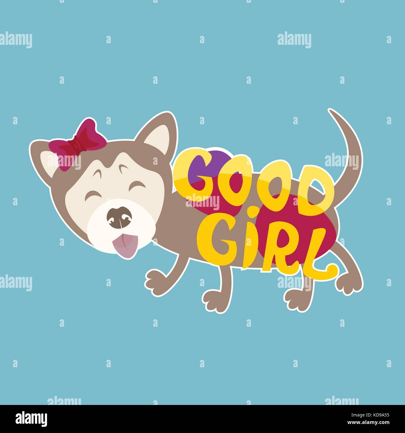 Good Girl Sticker Social Media Network Message Badges Design Stock ...