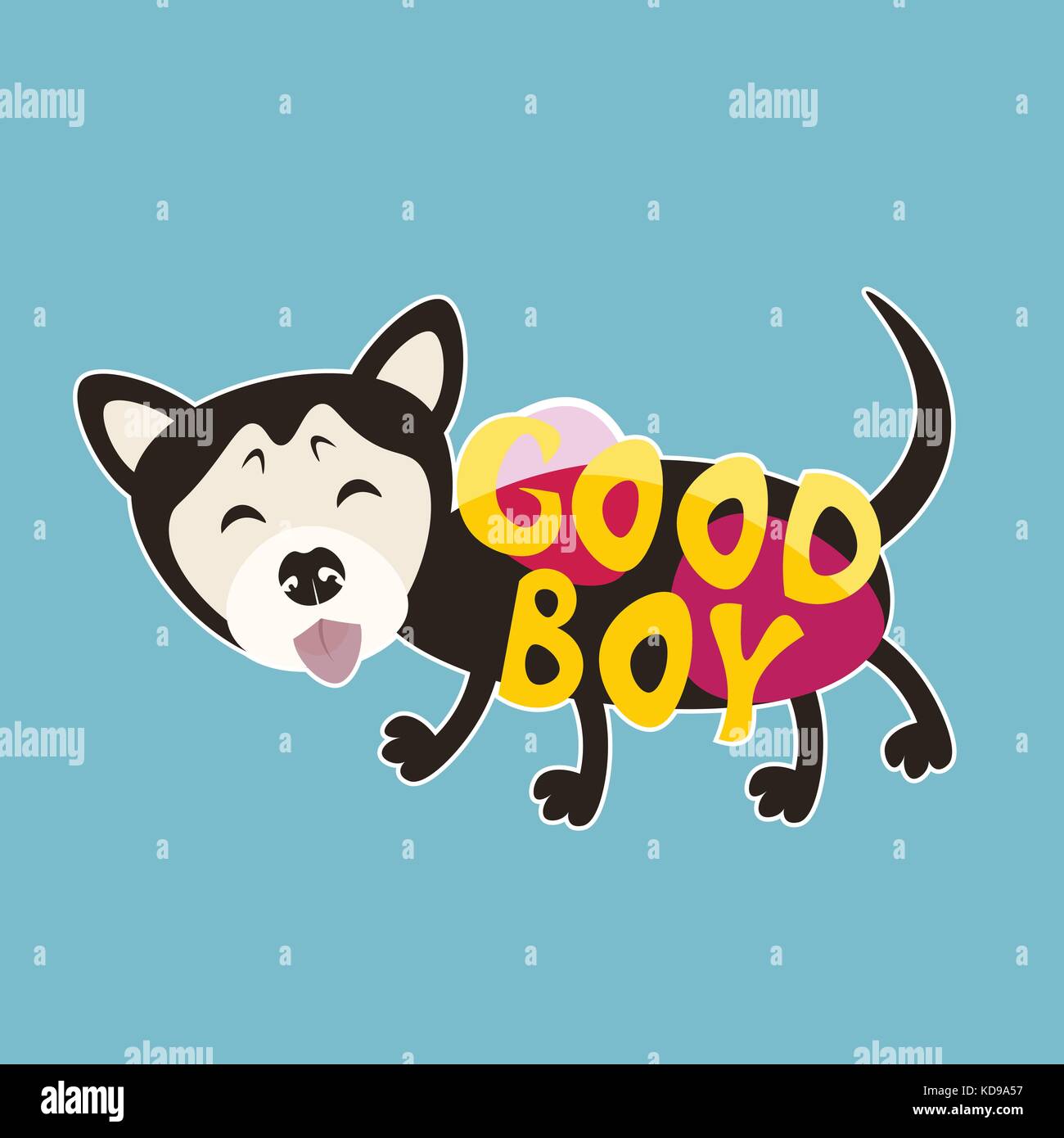 Good Boy Sticker Social Media Network Message Badges Design Stock ...