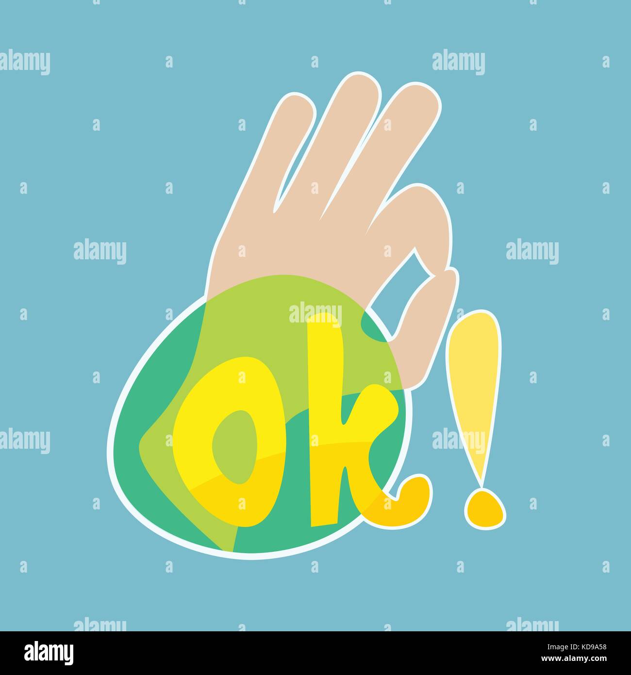 Ok Sticker Social Media Network Message Badges Design Stock Vector ...