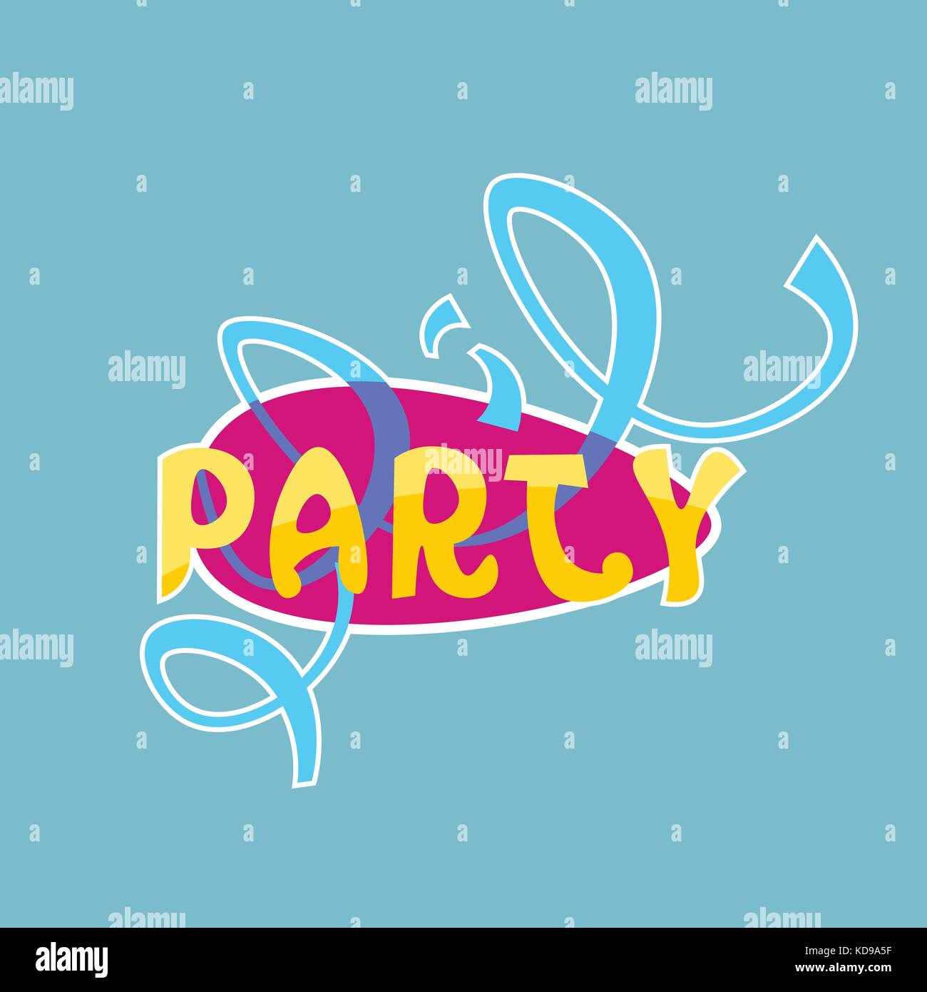 Party Sticker Social Media Network Message Badges Design Stock Vector ...