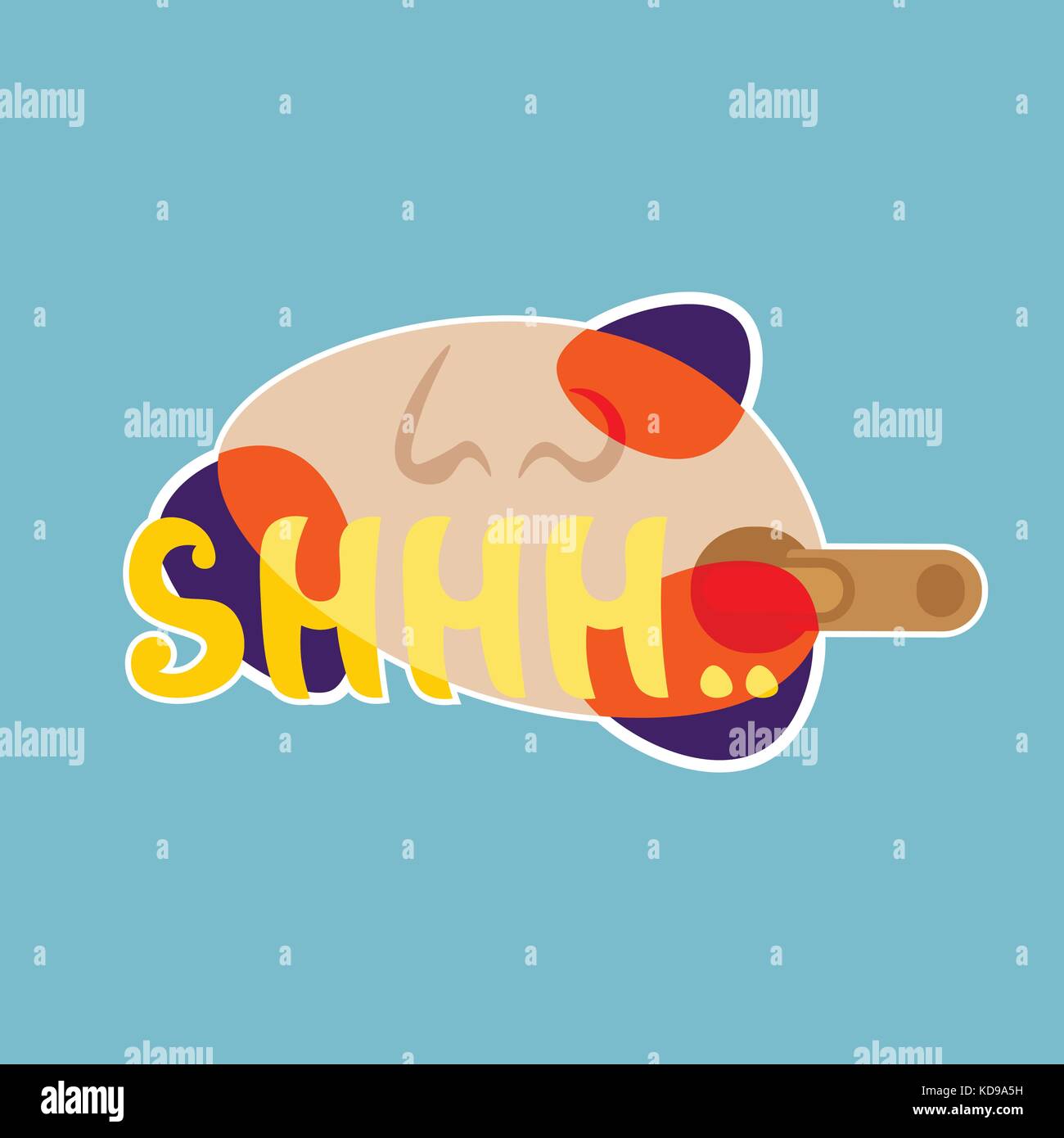 Shhh Sticker Social Media Network Message Badges Design Stock Vector ...