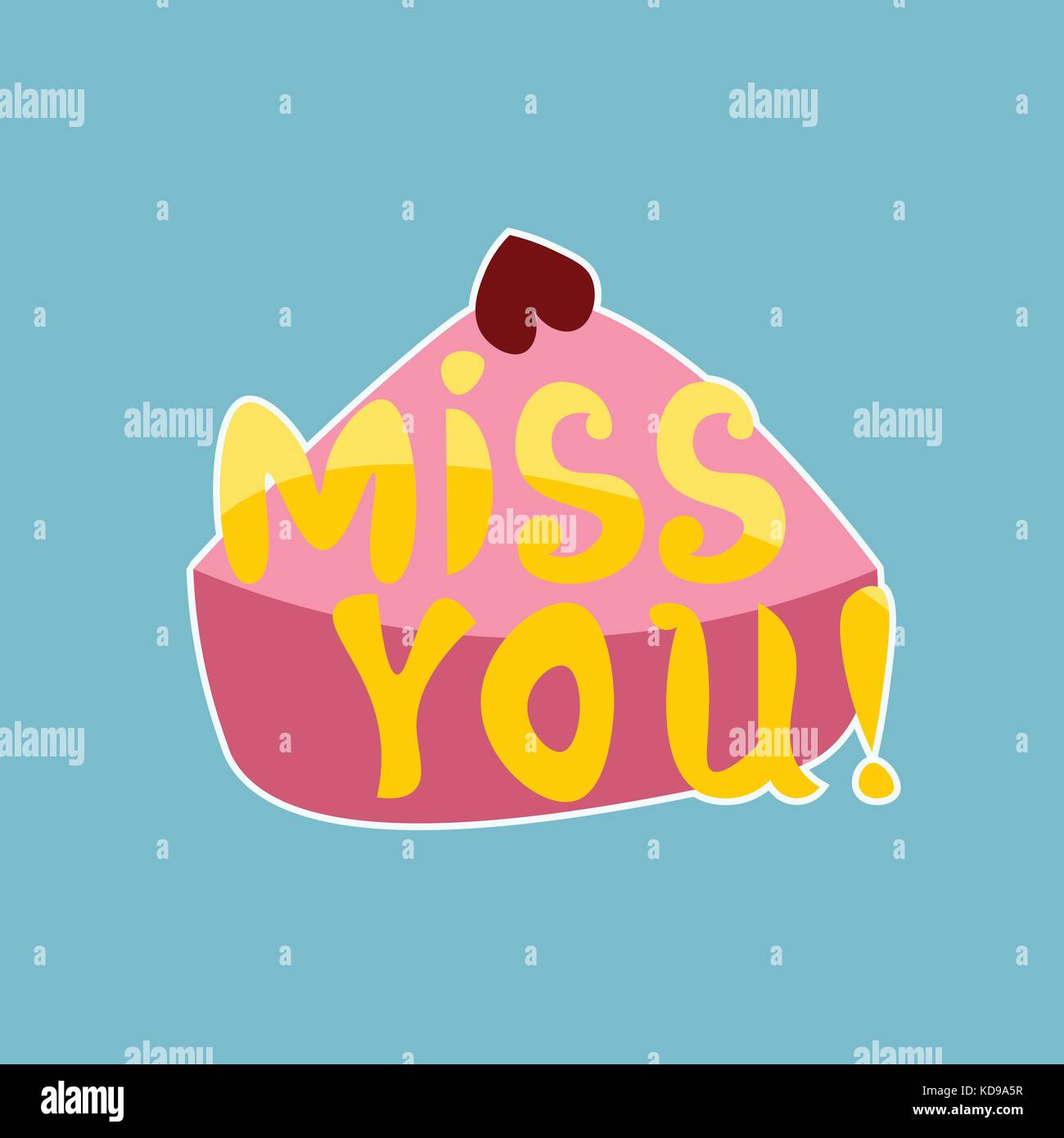 Miss You Sticker Social Media Network Message Badges Design Stock ...
