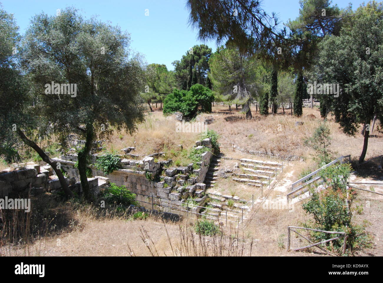 Ancient Greek archaeological sites in Syracuse, Sicily, Italy. Summer ...