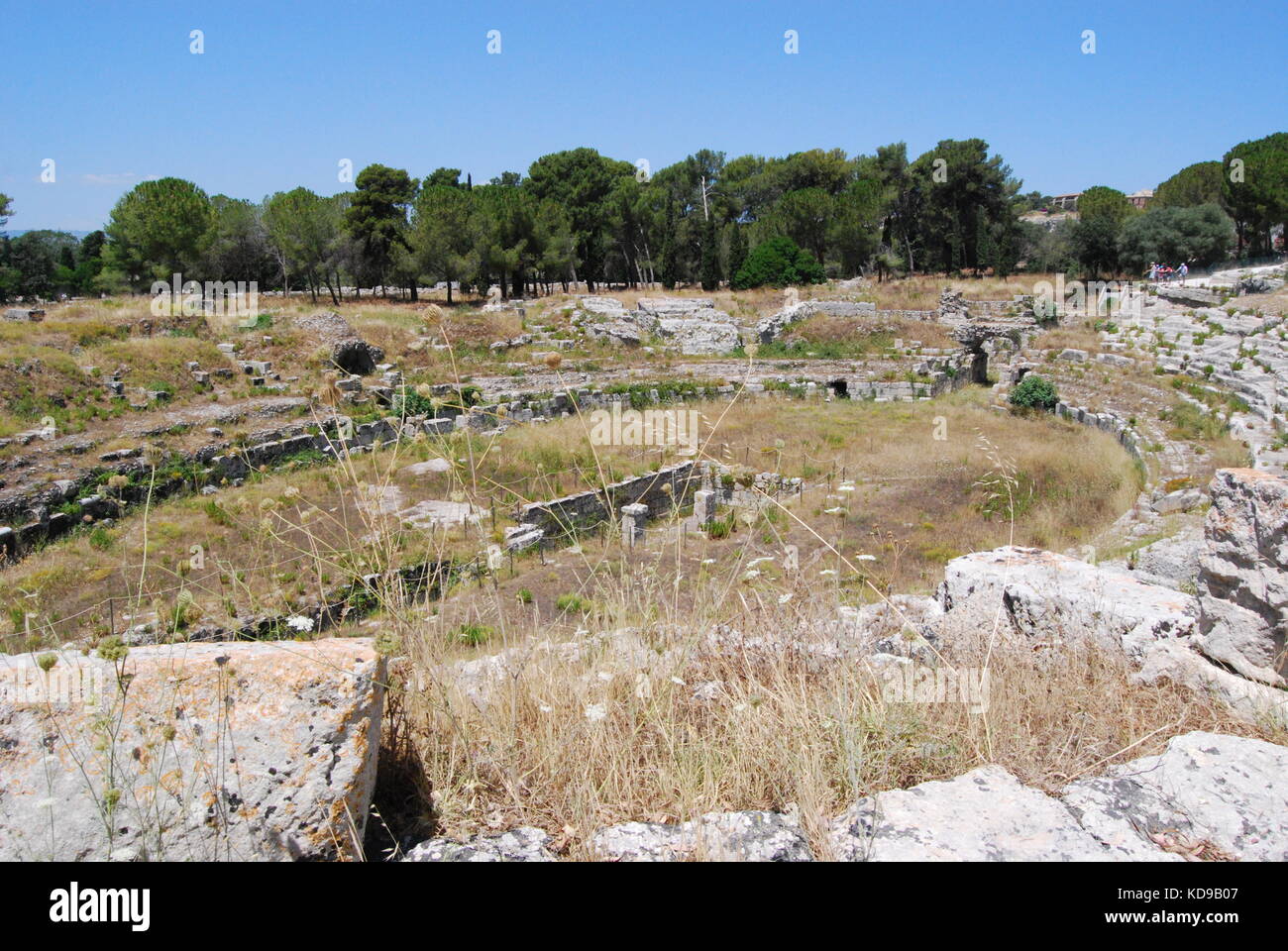 Ancient Greek archaeological sites in Syracuse, Sicily, Italy. Summer ...