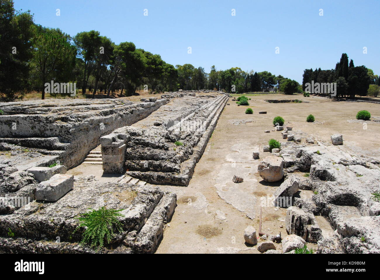 Ancient Greek archaeological sites in Syracuse, Sicily, Italy. Summer ...