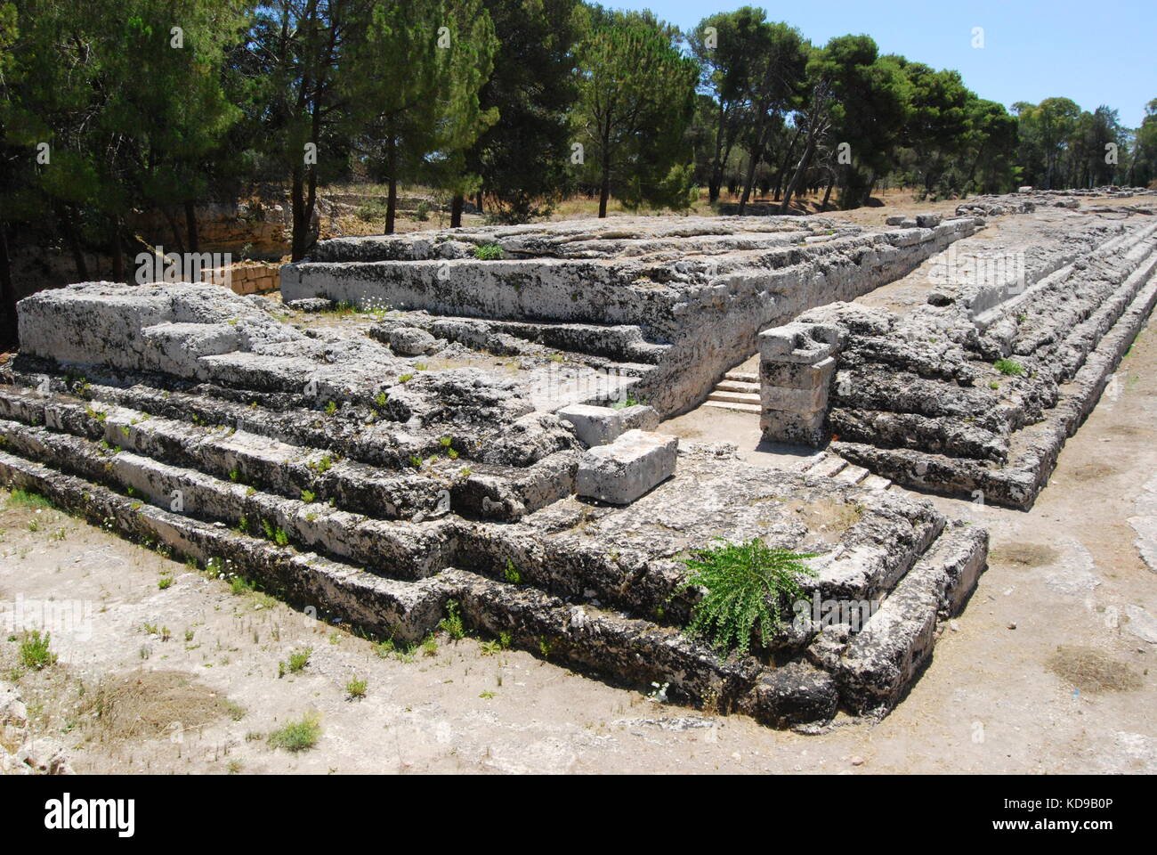 Ancient Greek archaeological sites in Syracuse, Sicily, Italy. Summer ...