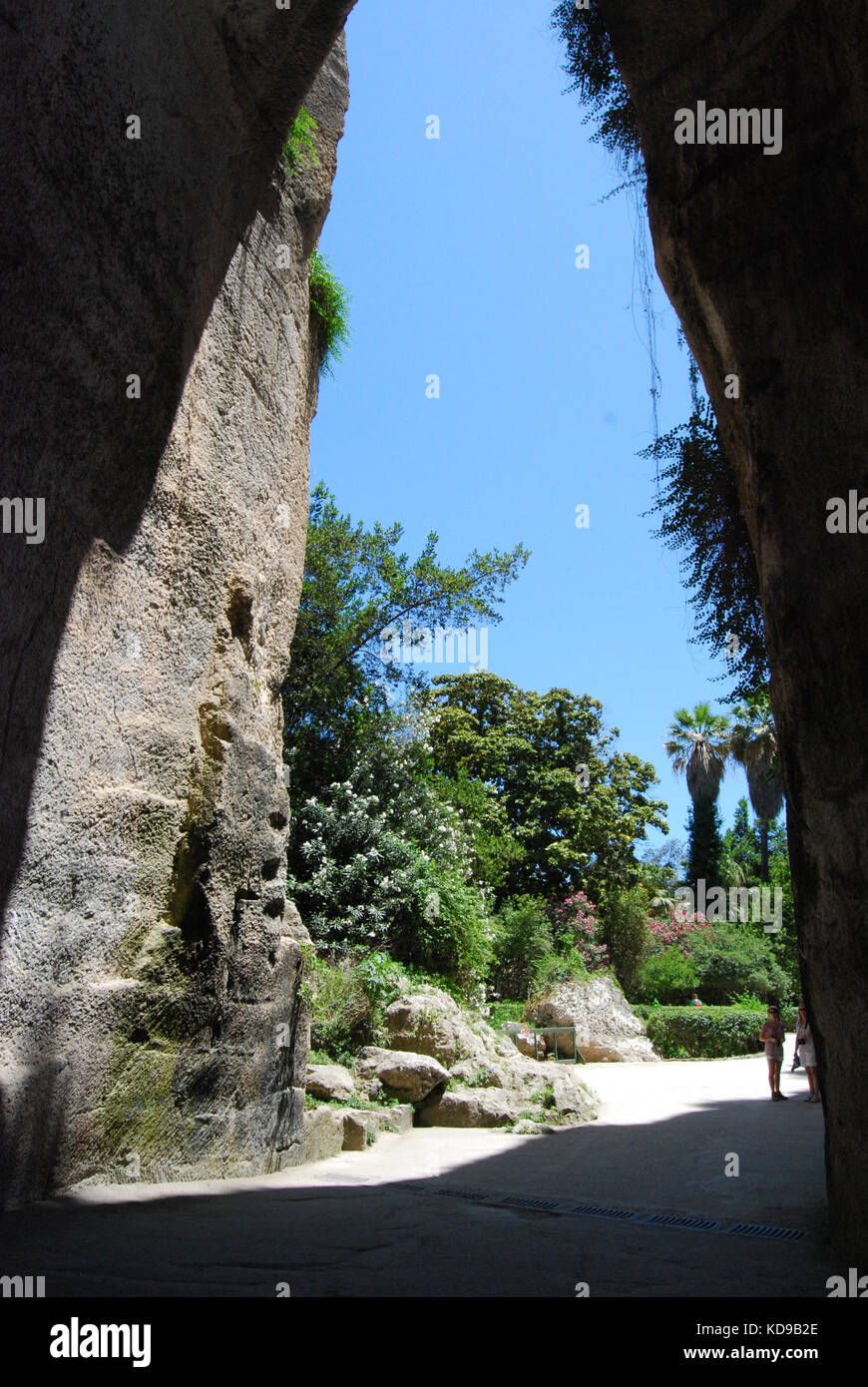 Ancient Greek archaeological sites in Syracuse, Sicily, Italy. Quarry ...