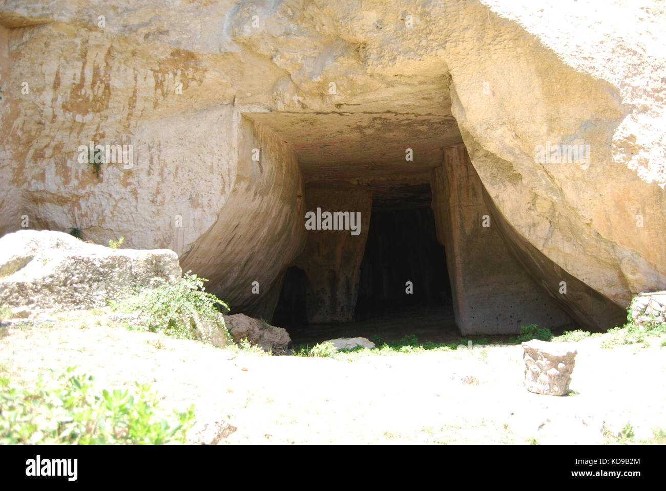 Ancient Greek archaeological sites in Syracuse, Sicily, Italy. Quarry ...