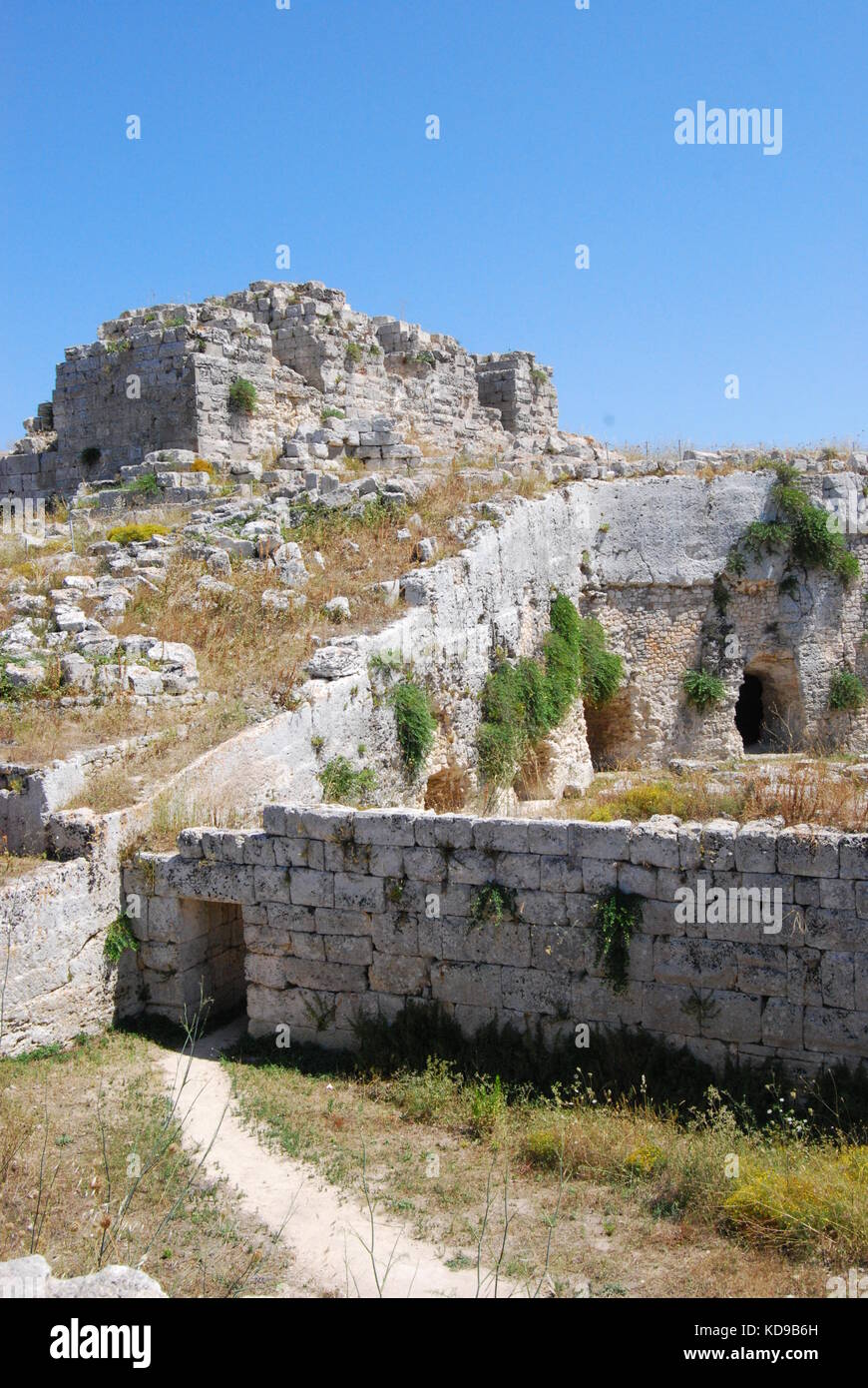 Ancient Greek archaeological sites in Syracuse, Sicily, Italy. Euryalus ...