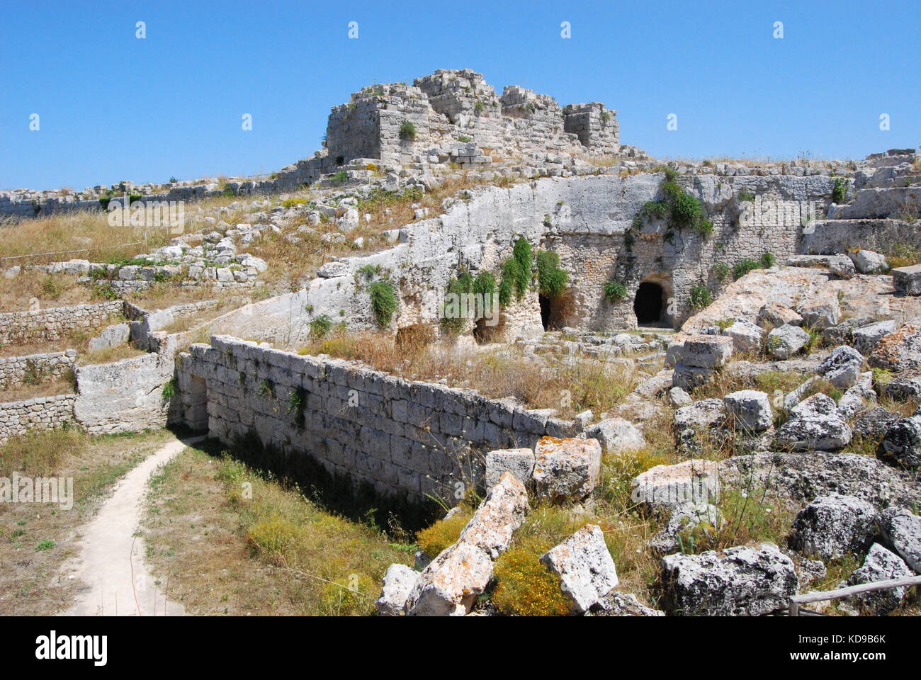 Ancient Greek archaeological sites in Syracuse, Sicily, Italy. Euryalus ...