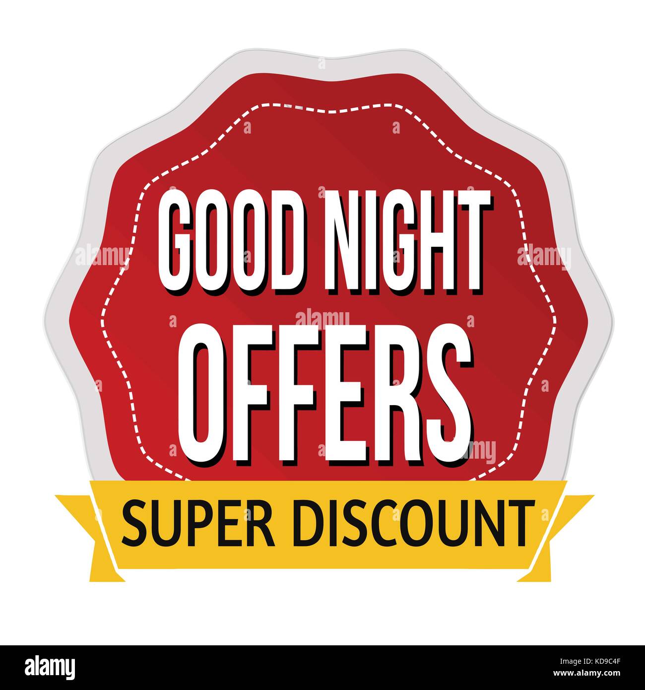 Good night offers sticker or label on white background, vector ...