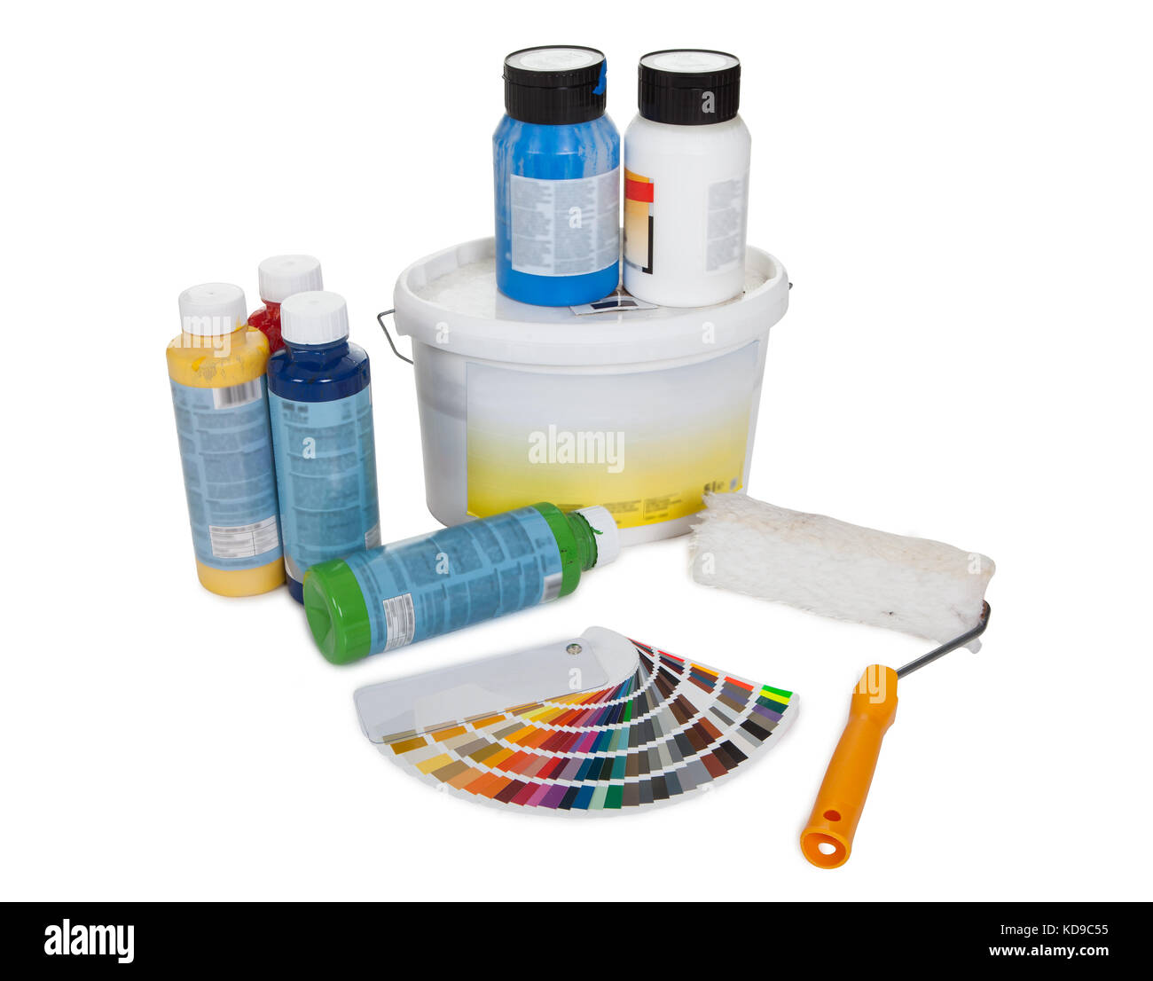 Set of paint tools. Isolated on white Stock Photo - Alamy