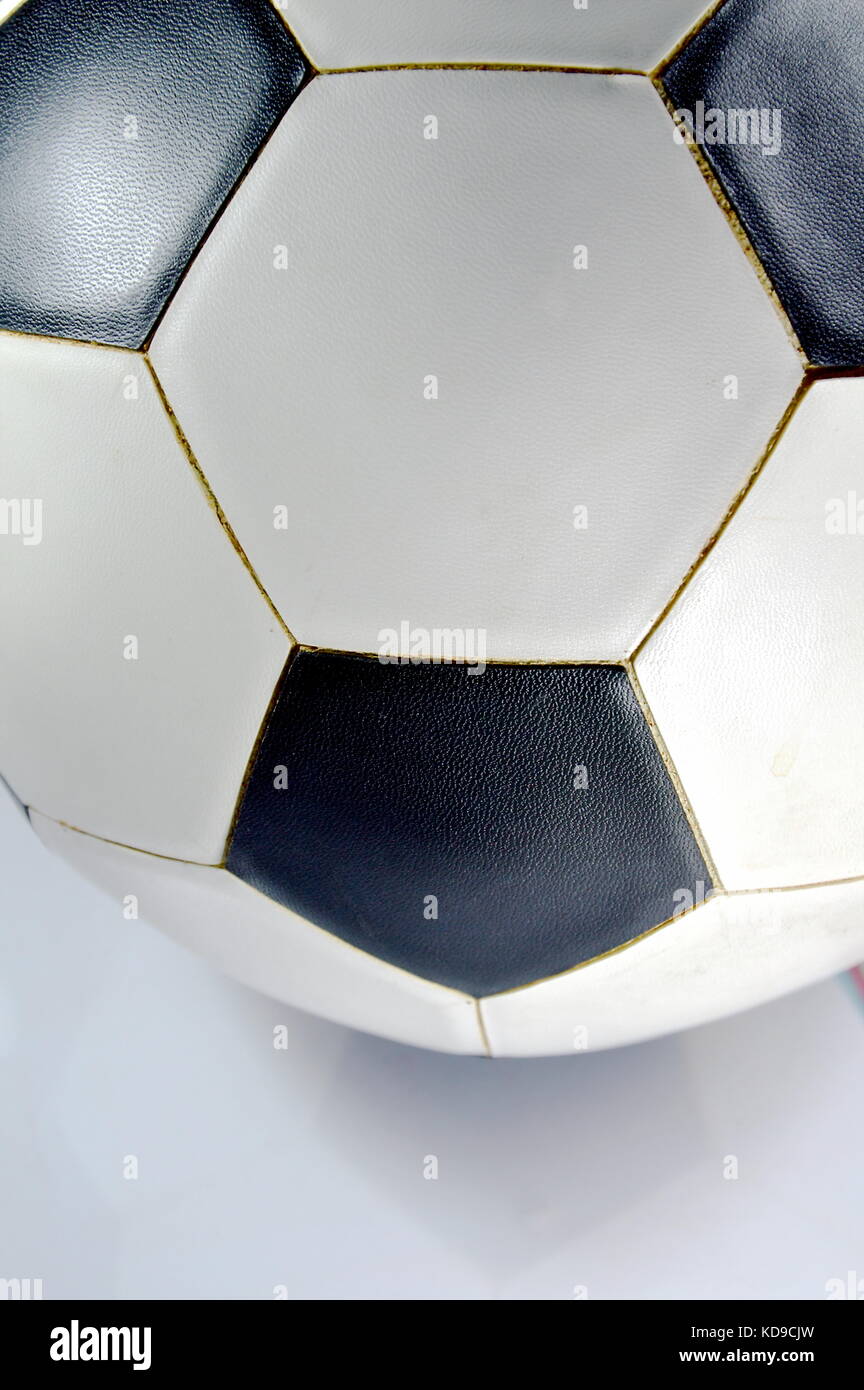 close up of black and white classic football Stock Photo - Alamy