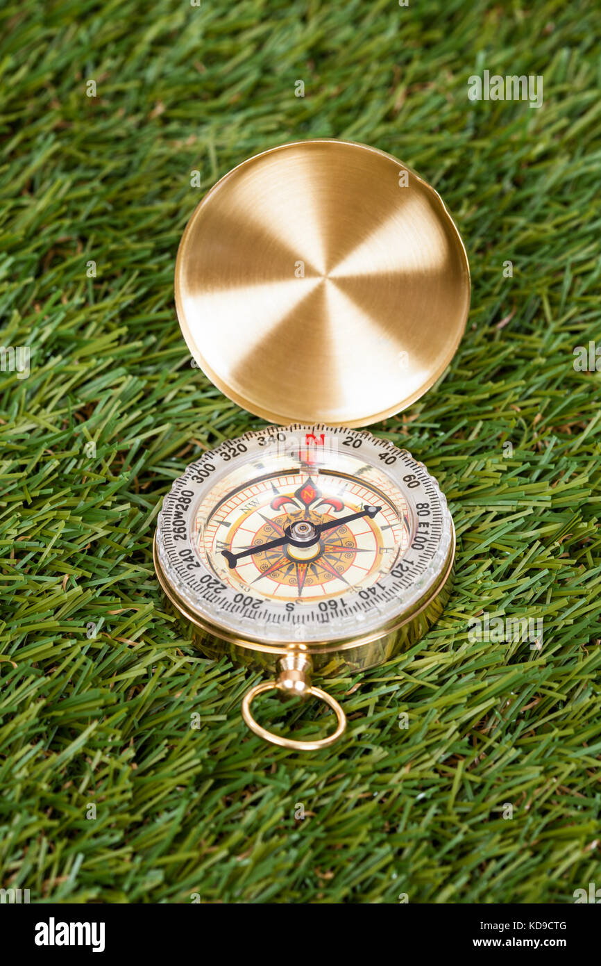 Compass on land map hi-res stock photography and images - Alamy