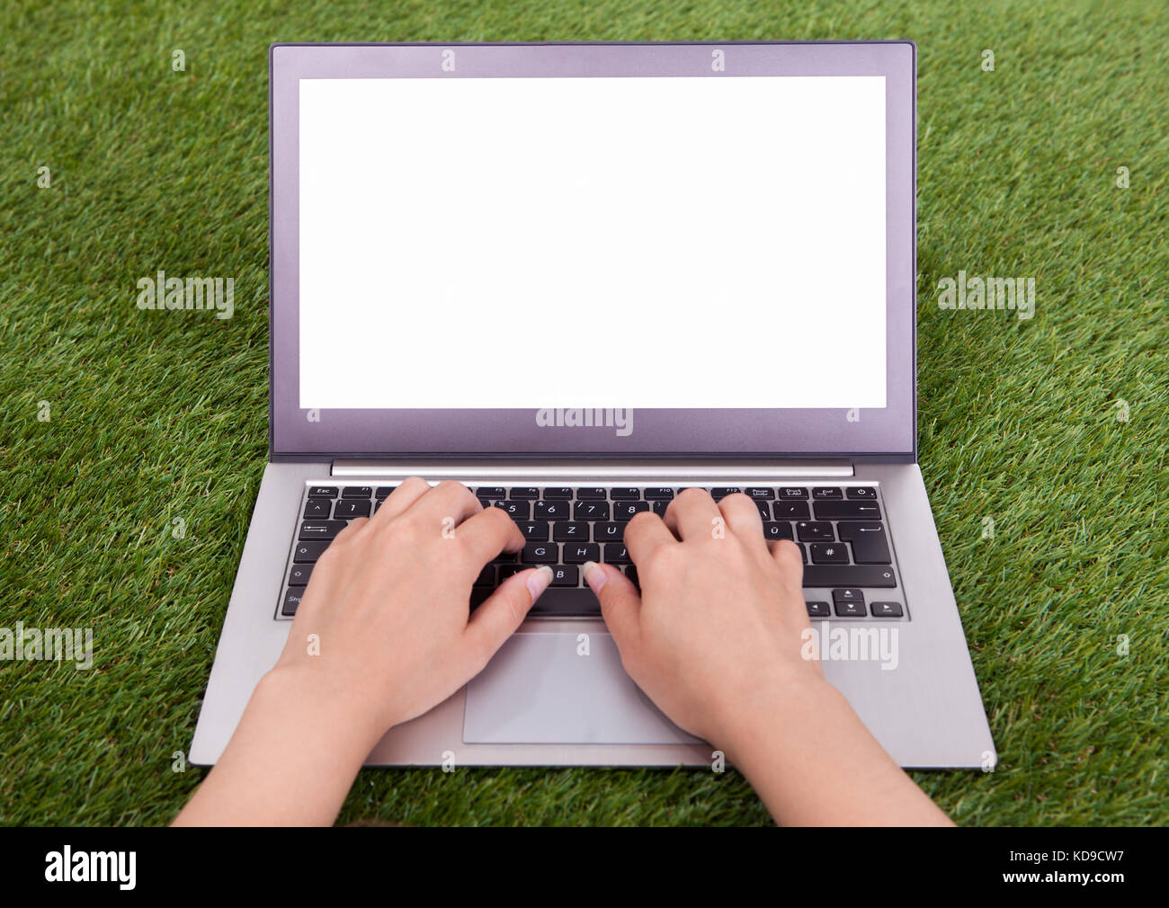 Female desktop open laptop hi-res stock photography and images - Alamy