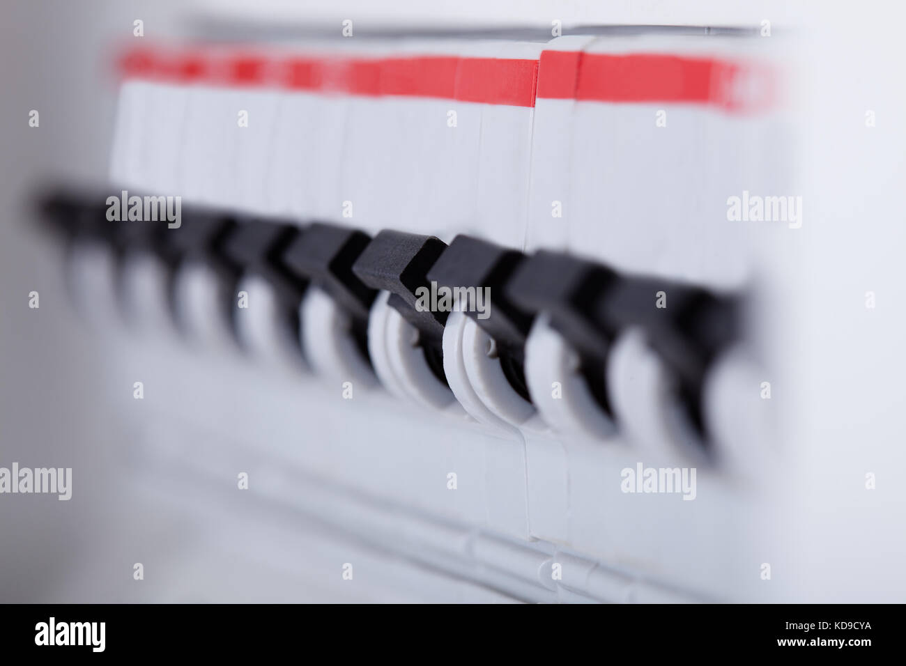 Close-up Photo Of Switches On Distribution Board Stock Photo - Alamy