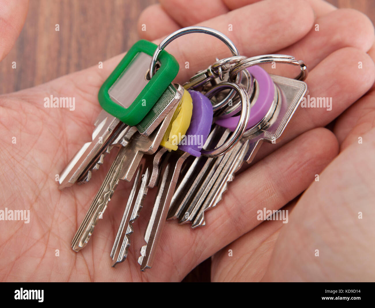 Hand holding bunch keys hi-res stock photography and images - Alamy