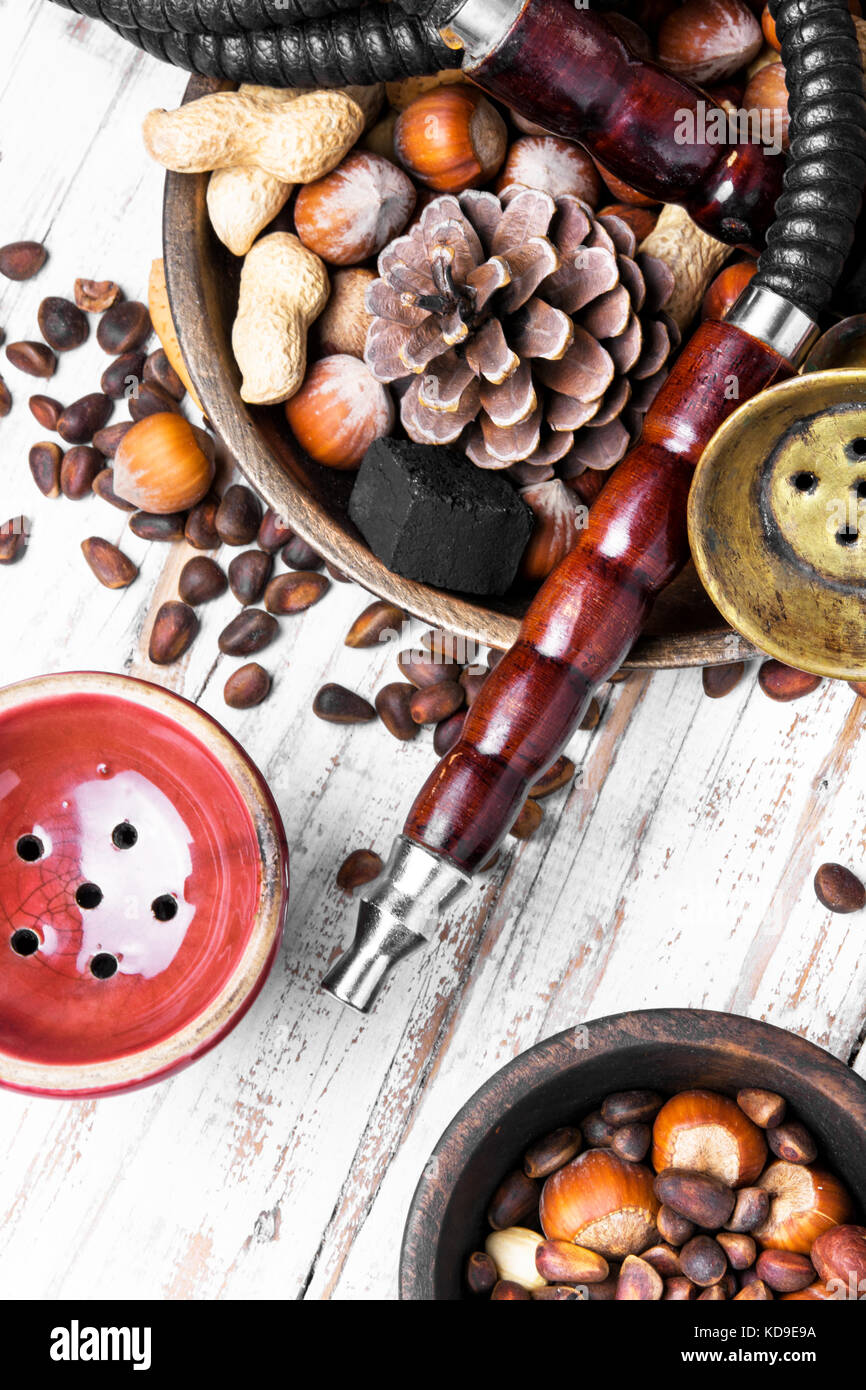 turkish smoking hookah with a taste of mix nut Stock Photo - Alamy