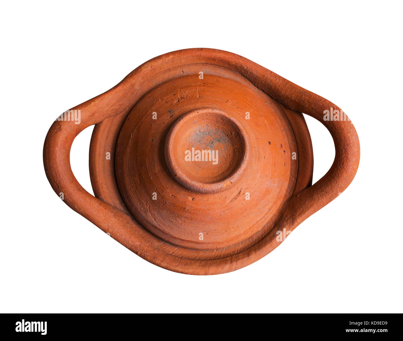 Clay pot with the top view on a white background Stock Photo - Alamy
